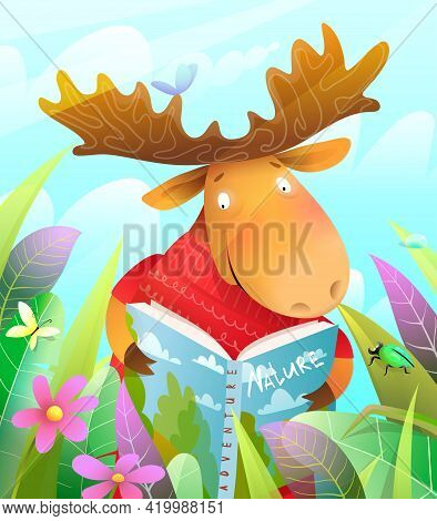 Cute Moose Character Vector & Photo (Free Trial) | Bigstock
