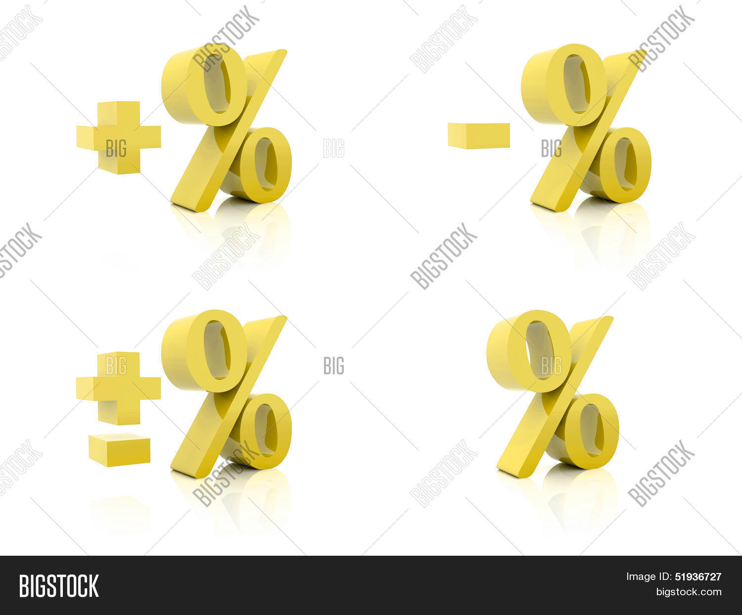 Set 3D Percent. Plus Image & Photo (Free Trial) | Bigstock