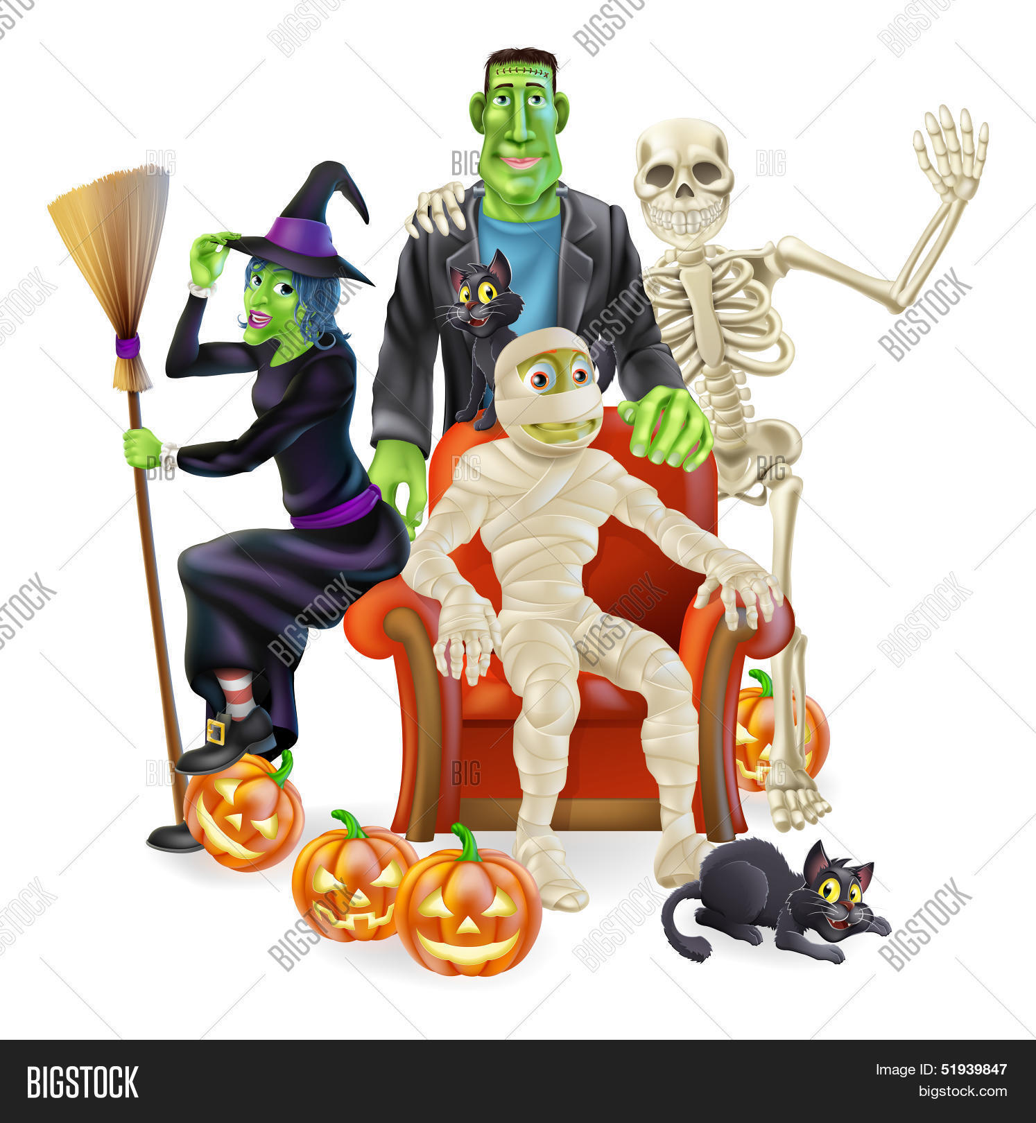 Halloween Party Group Vector & Photo (Free Trial) | Bigstock
