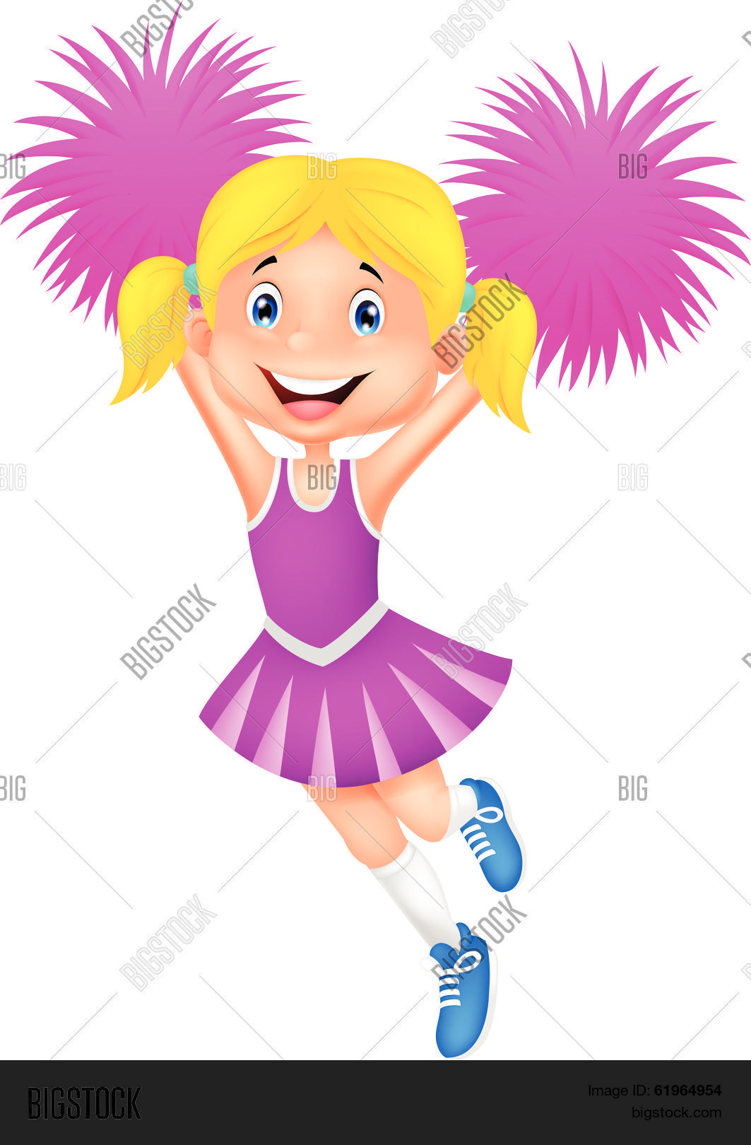 Cheerleader Cartoon Vector & Photo (Free Trial) | Bigstock