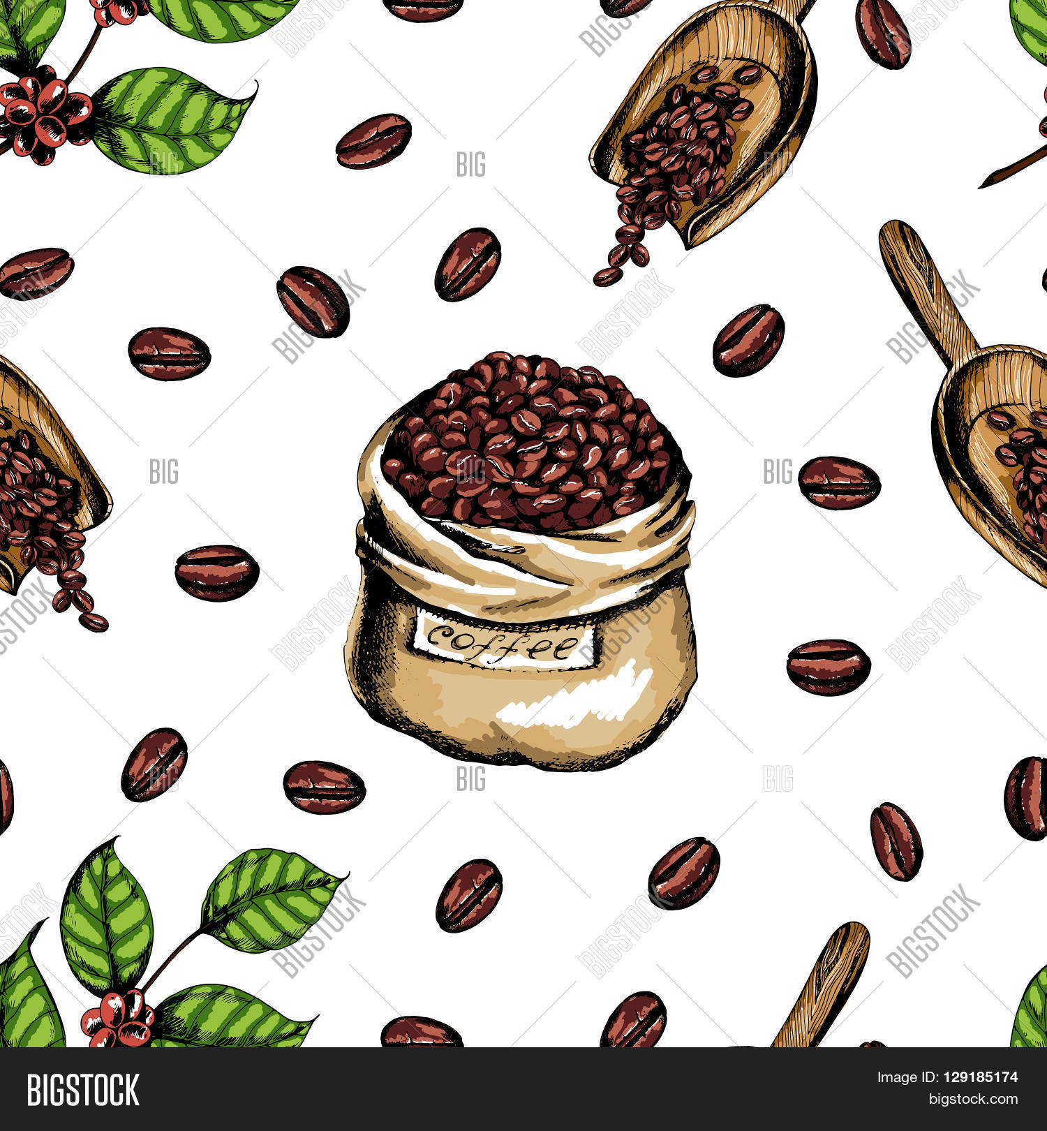 Coffee_bag_pat.eps Vector & Photo (Free Trial) | Bigstock