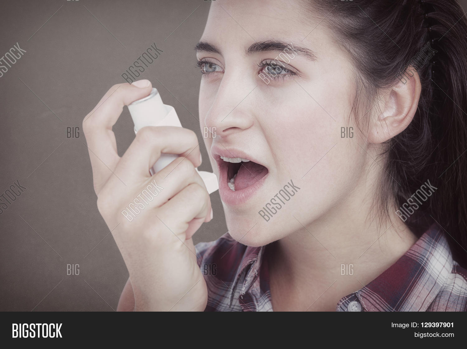 Woman Having Asthma Image & Photo (Free Trial) | Bigstock