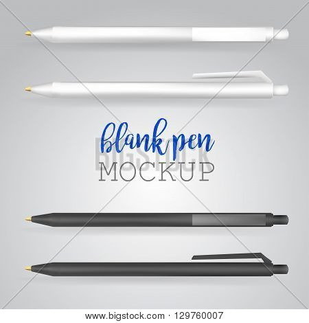 Vector Set Blank Pens Vector & Photo (Free Trial) | Bigstock
