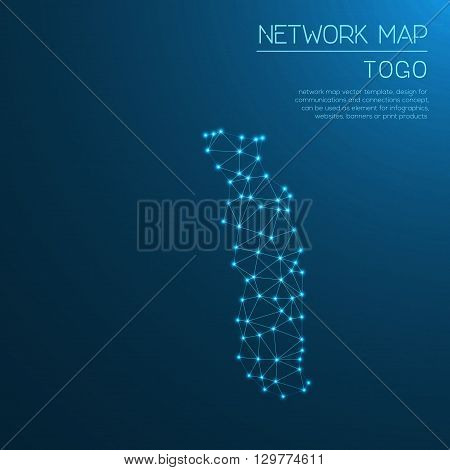 Togo Network Map. Vector & Photo (Free Trial) | Bigstock