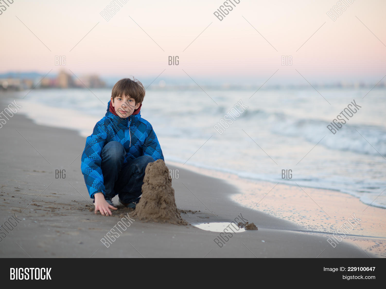 Young Boy Builds Sand Image & Photo (Free Trial) | Bigstock