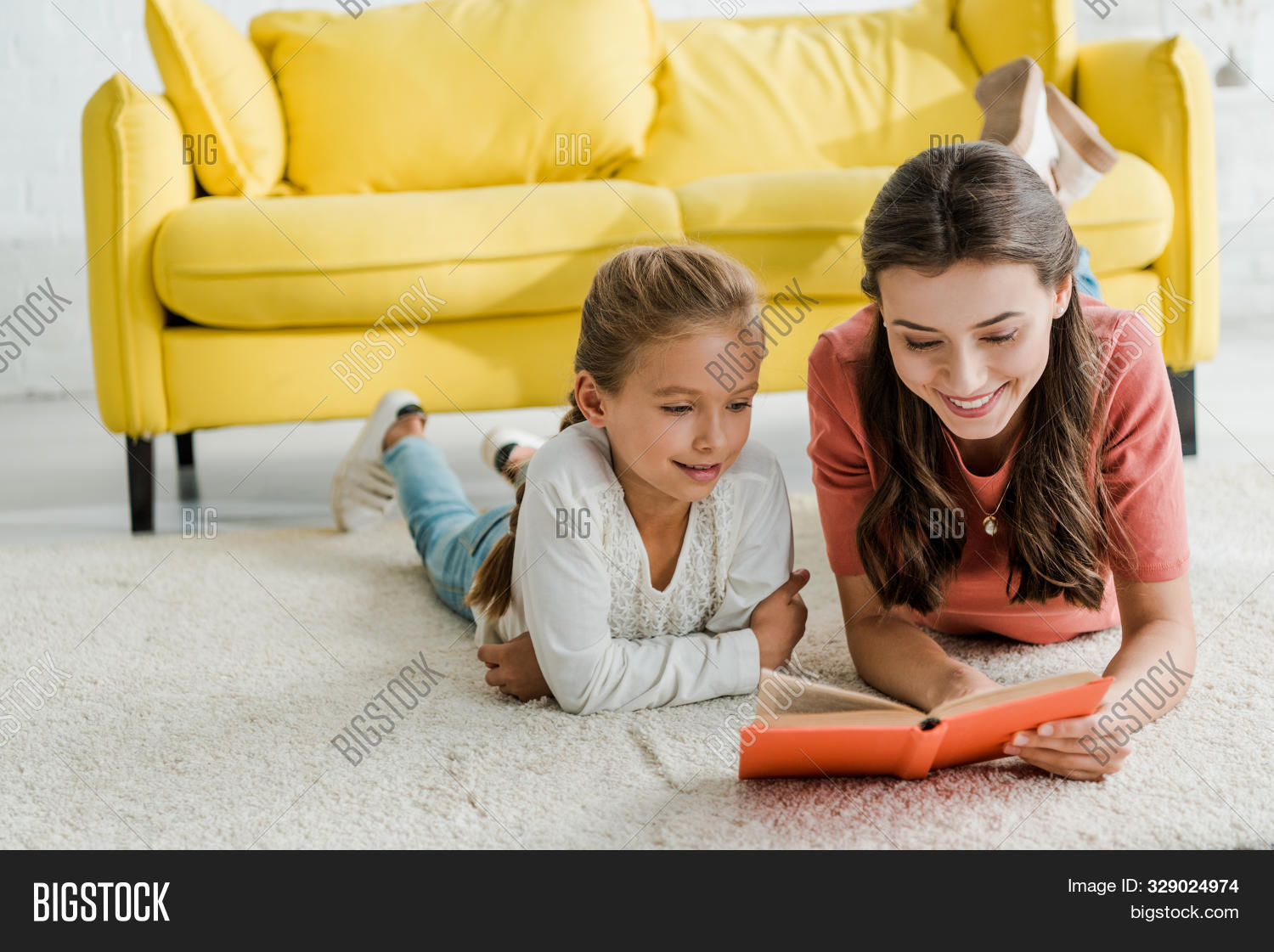 Happy Babysitter Lying Image & Photo (Free Trial) | Bigstock