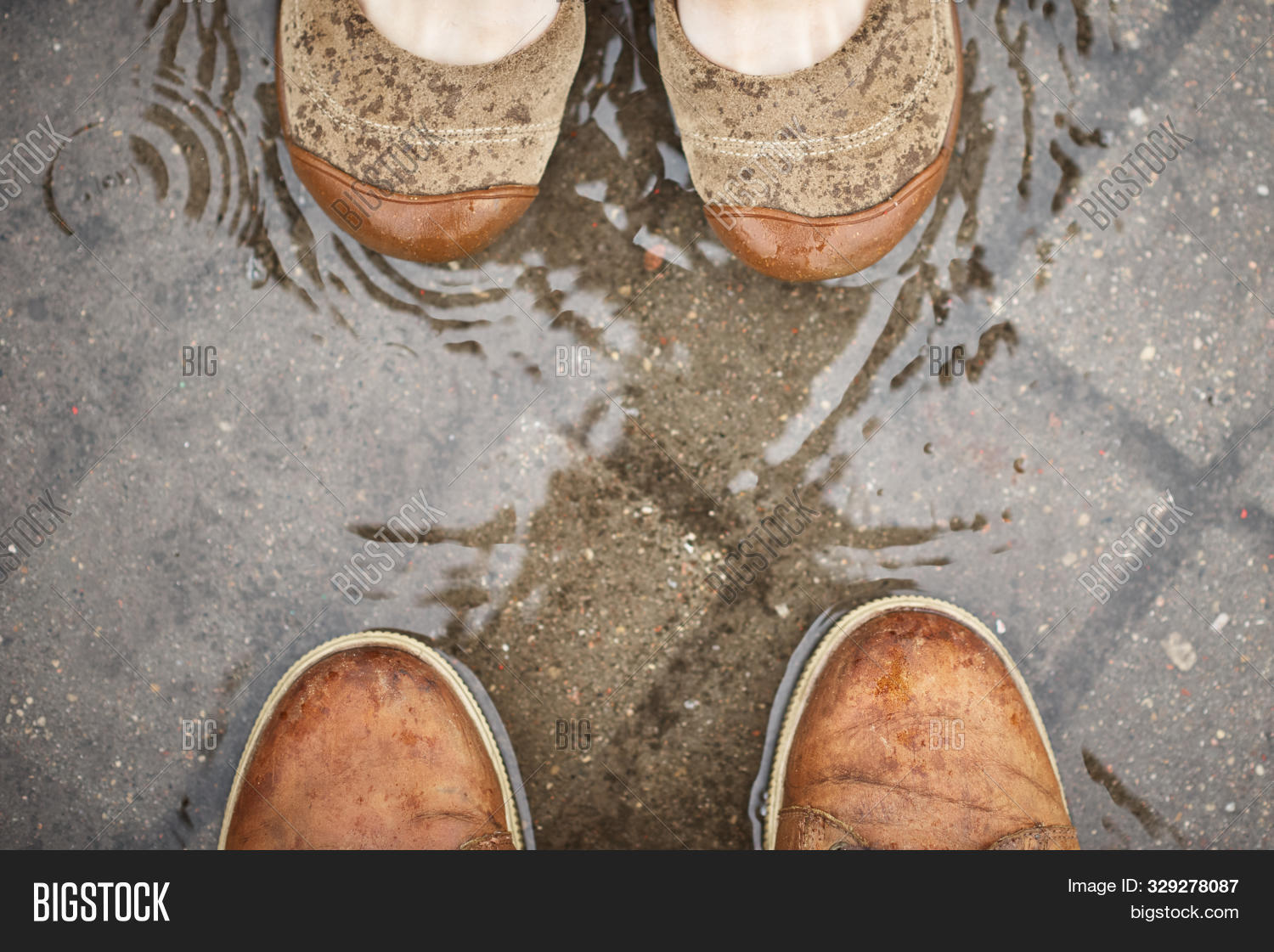 Man Woman Feet Puddle Image & Photo (Free Trial) | Bigstock