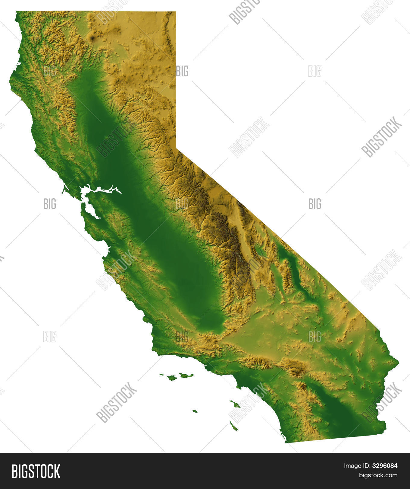 California Map Terrain Image & Photo (Free Trial) | Bigstock