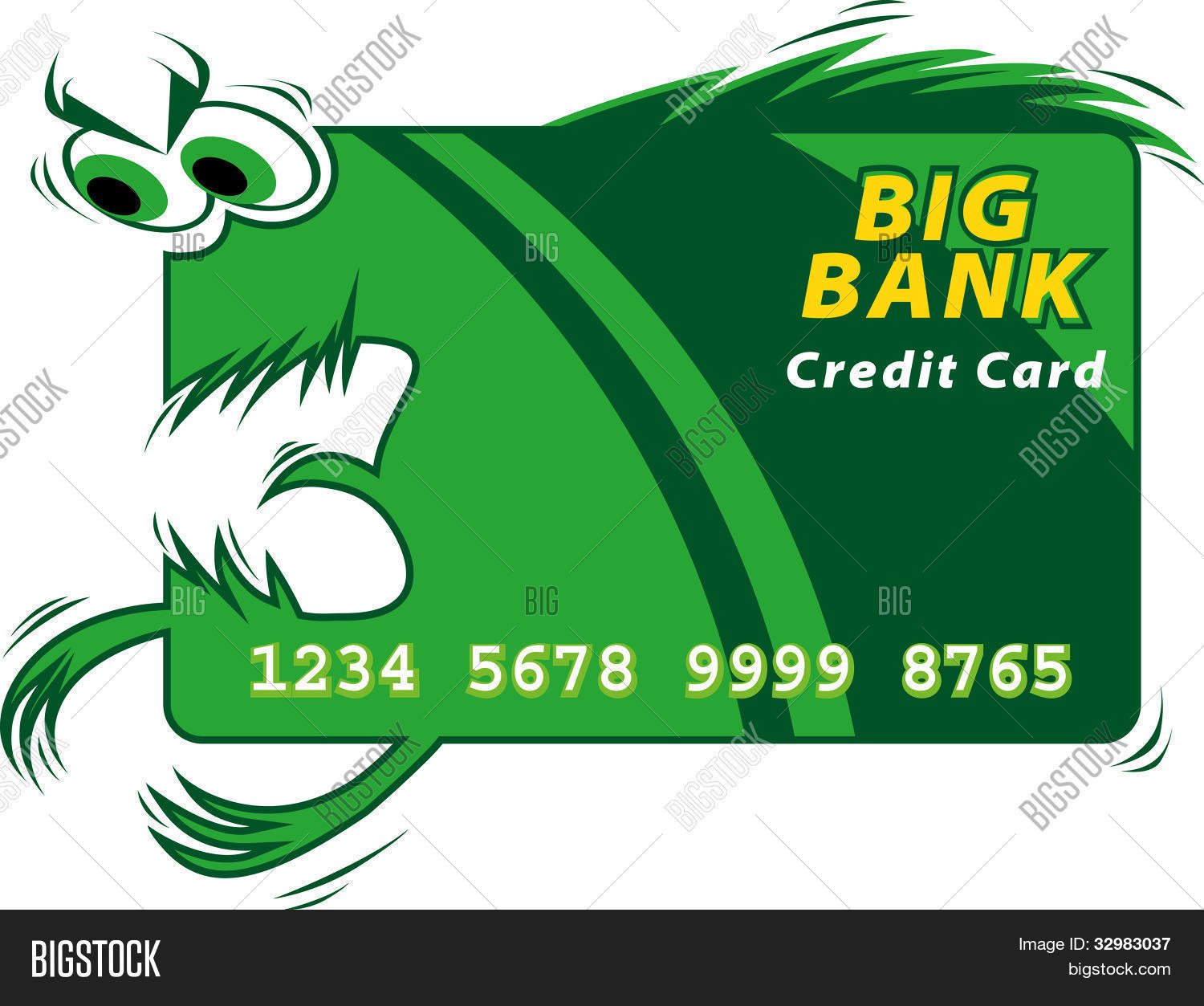 Credit Card Monster Vector & Photo (Free Trial) | Bigstock