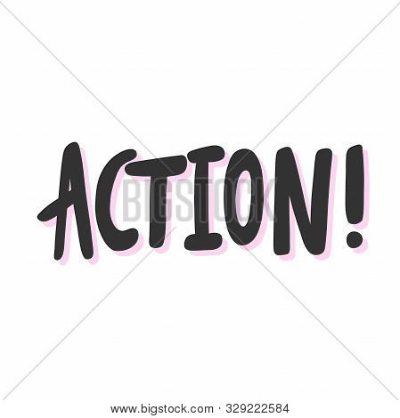 Action. Sticker Vector & Photo (Free Trial) | Bigstock