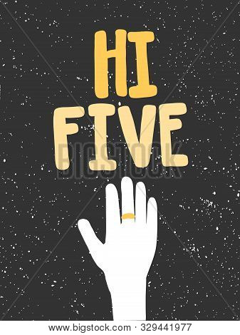 Hi Five. Sticker Vector & Photo (Free Trial) | Bigstock