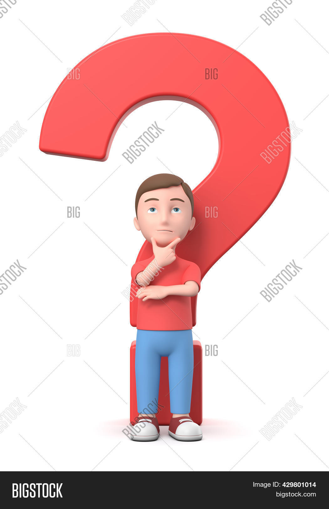 Puzzled Young Kid Red Image & Photo (Free Trial) | Bigstock