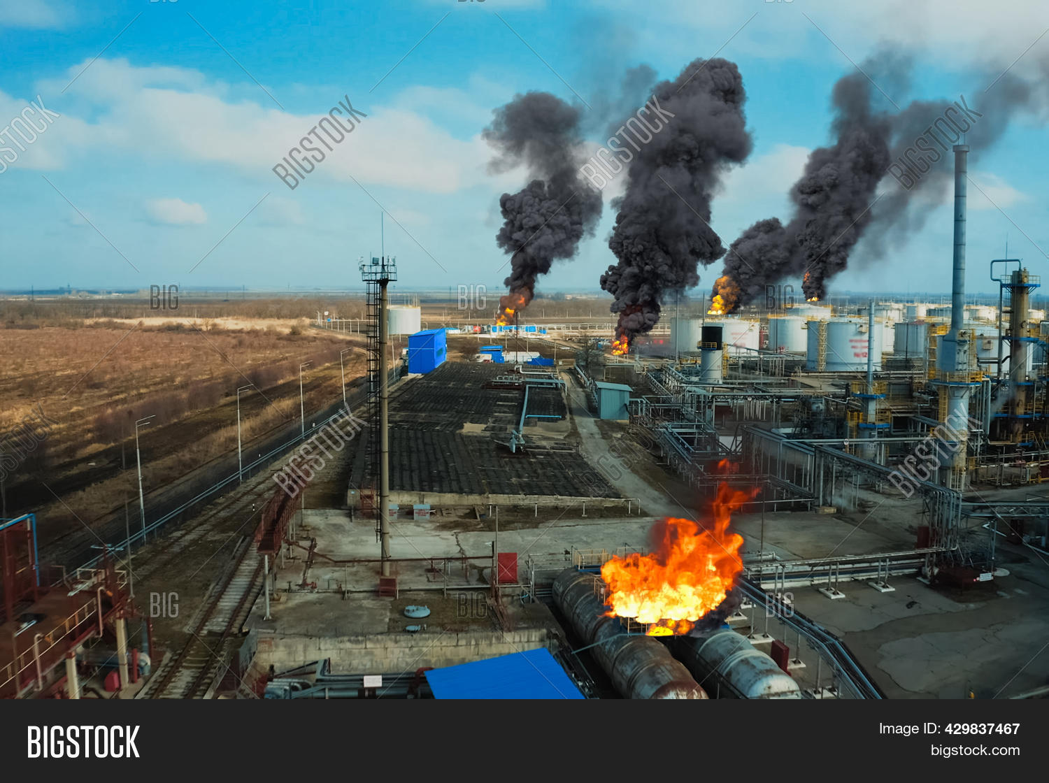 Collage. Fire Refinery Image & Photo (Free Trial) | Bigstock