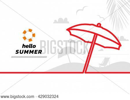 Minimal Line Beach Vector & Photo (Free Trial) | Bigstock