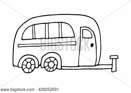 Black Outline Camper Vector & Photo (Free Trial) | Bigstock