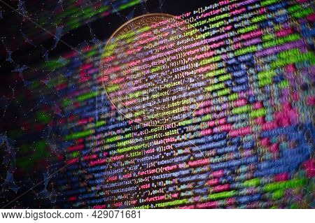 Html5 In Editor For Website Development. Website Html Code On The Laptop Display Closeup Photo ...