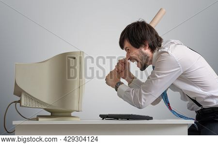 Angry Man Destroying Image & Photo (Free Trial) | Bigstock