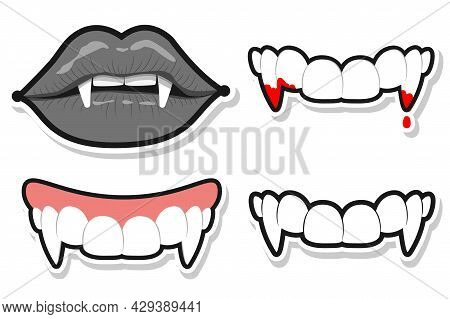 Vampire Teeth Lips Vector & Photo (Free Trial) | Bigstock