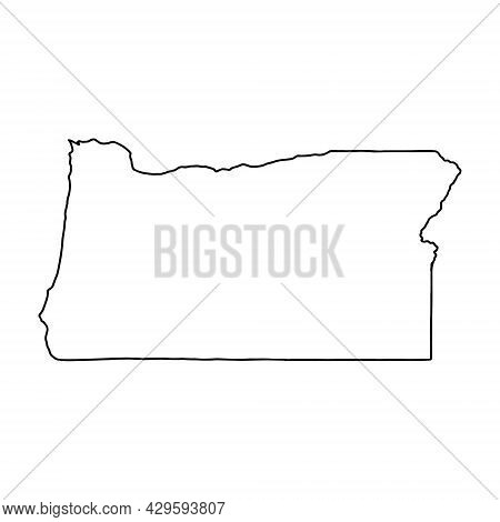 Outline Map Oregon Vector & Photo (Free Trial) | Bigstock