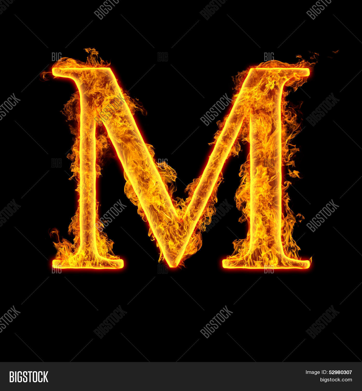 Fire Alphabet Letter M Image & Photo (Free Trial) | Bigstock