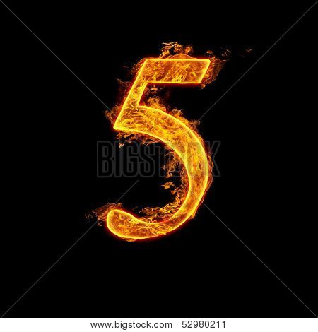 Fire Alphabet Number 5 Image & Photo (Free Trial) | Bigstock