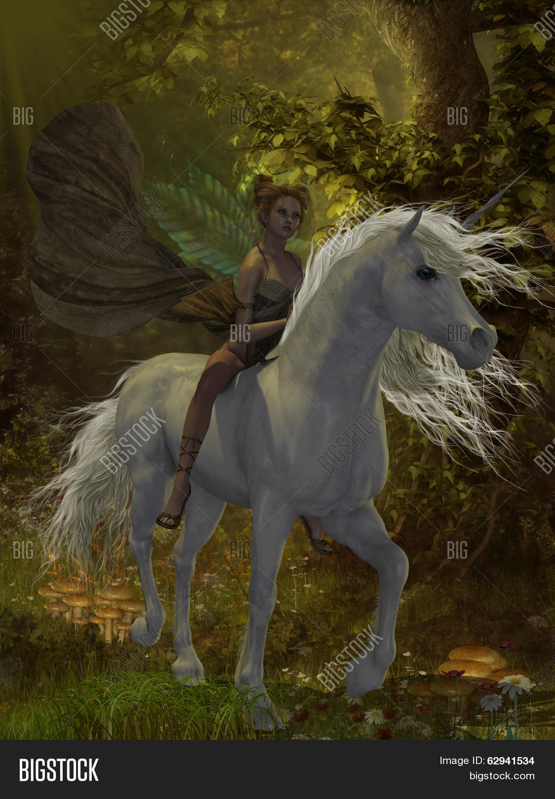 Fairy Rides Unicorn Image & Photo (Free Trial) | Bigstock