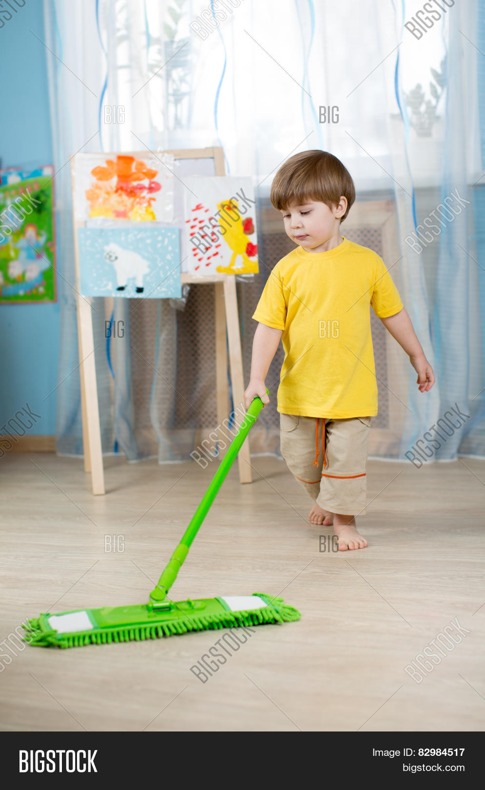 Little Boy Cleaning Image & Photo (Free Trial) | Bigstock