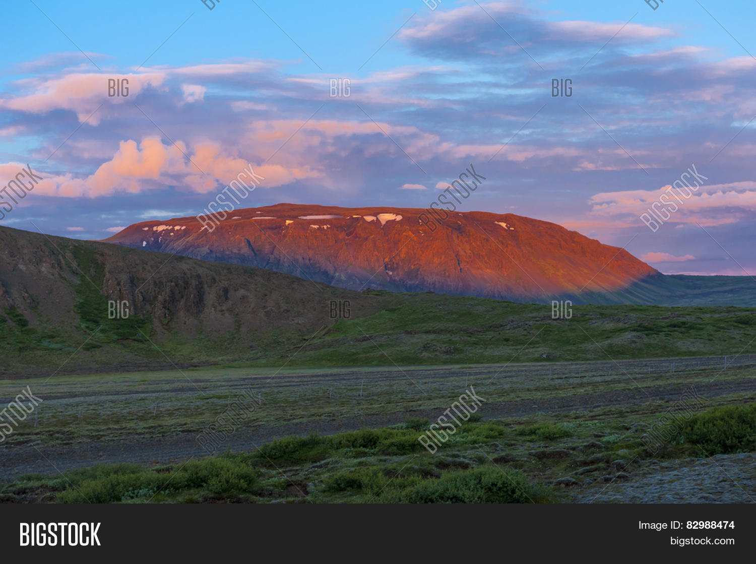 Single Mountain Lit By Image & Photo (Free Trial) | Bigstock
