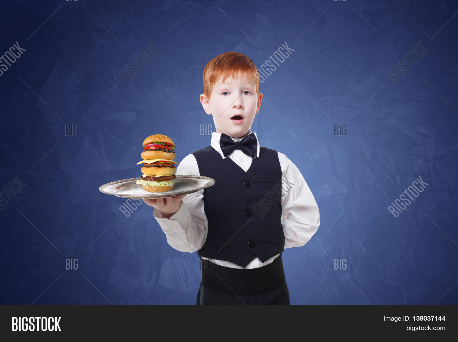 Little Waiter Stands Image & Photo (Free Trial) | Bigstock