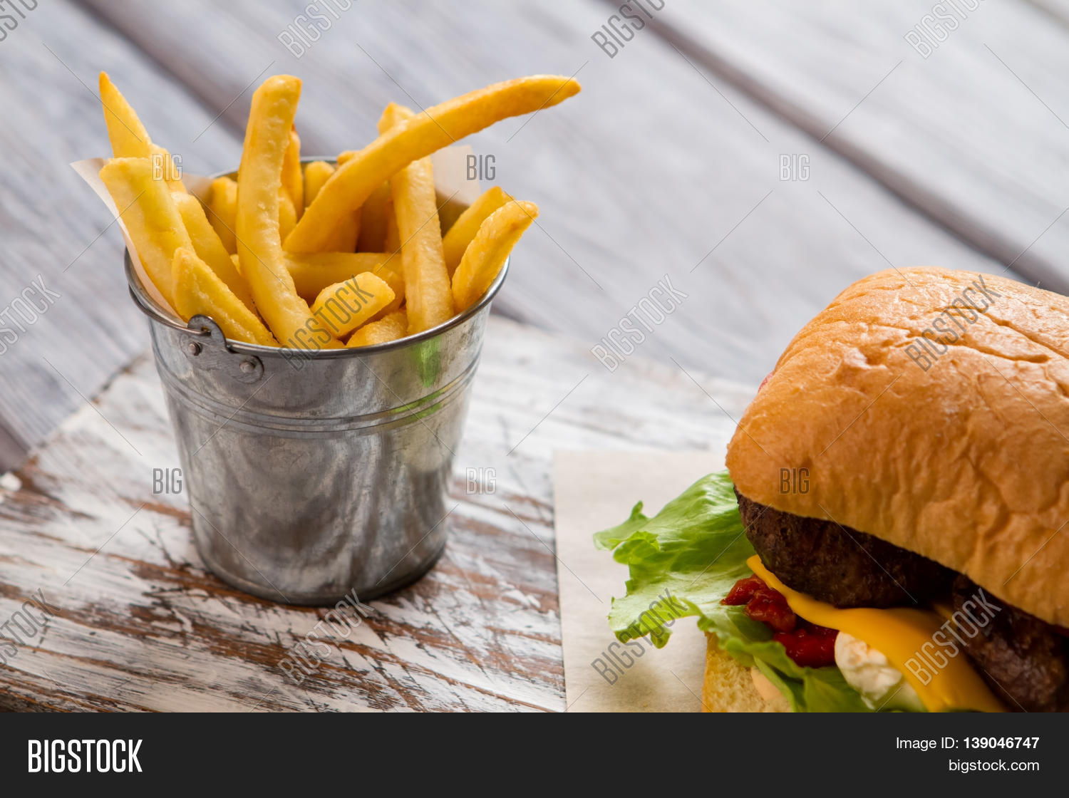 Bucket Fries Burger. Image & Photo (Free Trial) | Bigstock