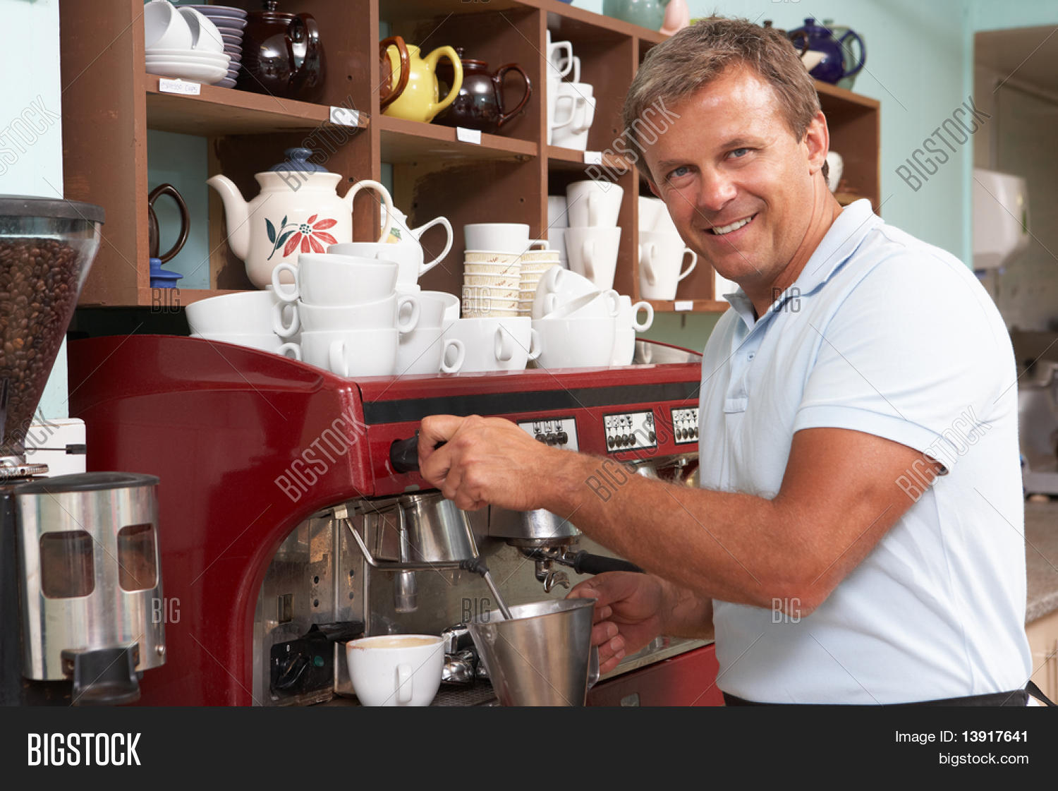 Man Making Coffee Cafe Image & Photo (Free Trial) | Bigstock