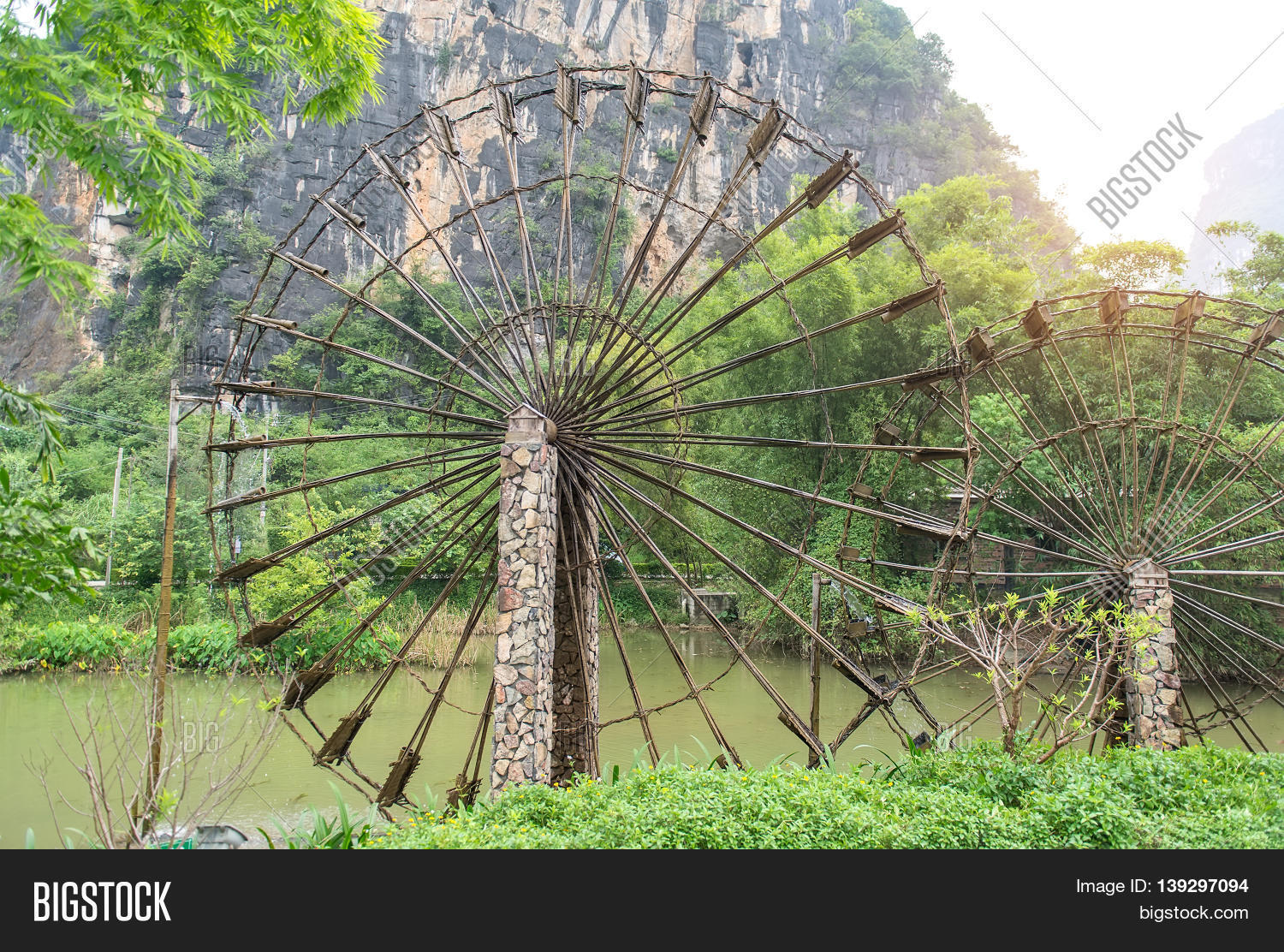 Bamboo Waterwheel Image & Photo (Free Trial) | Bigstock