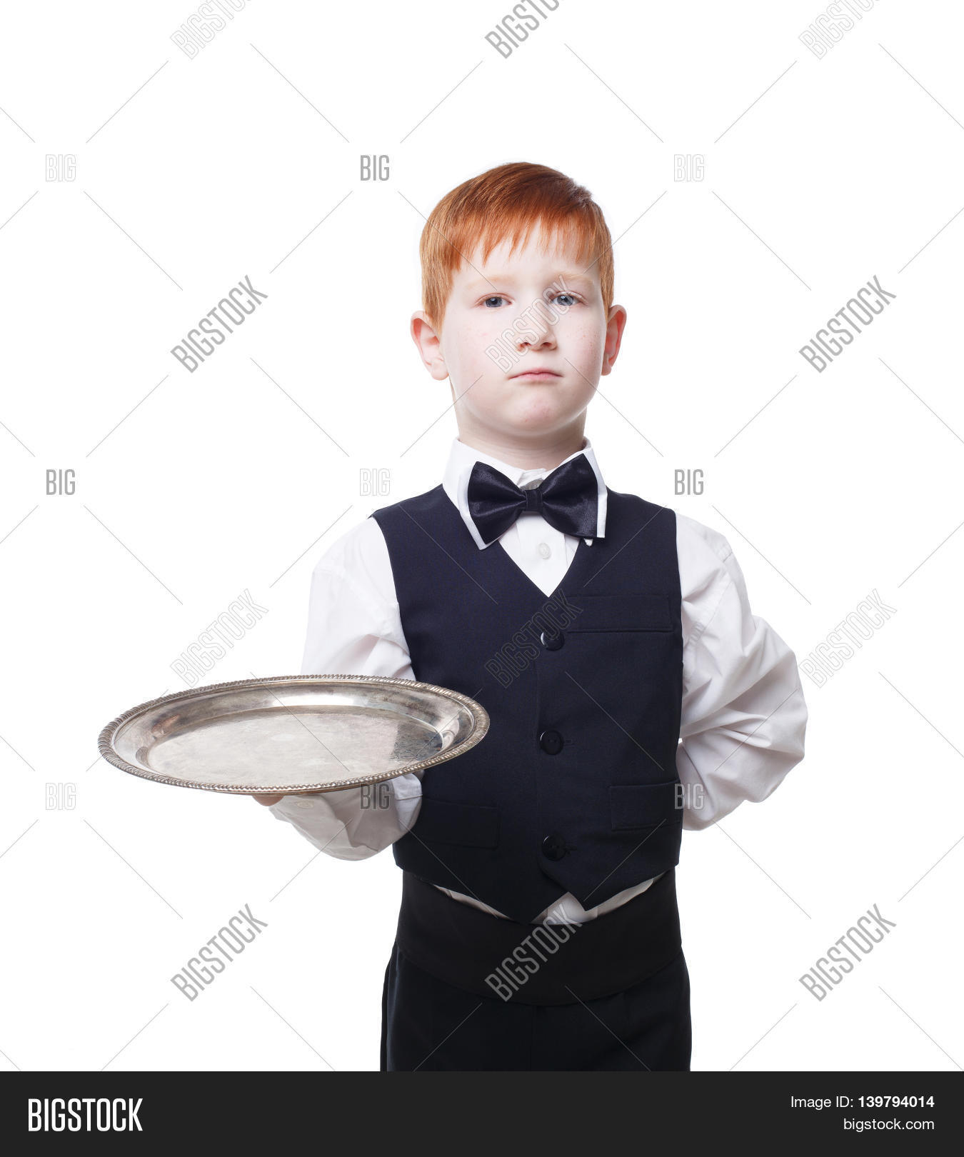 Little Waiter Stands Image & Photo (Free Trial) | Bigstock
