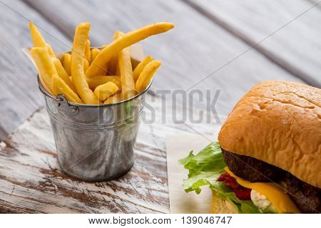 Bucket Fries Burger. Image & Photo (Free Trial) | Bigstock