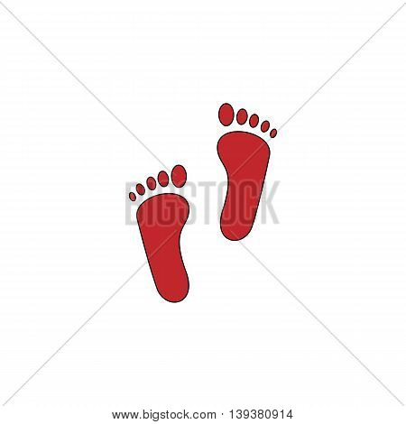 Footprint. Red Flat Vector & Photo (Free Trial) | Bigstock