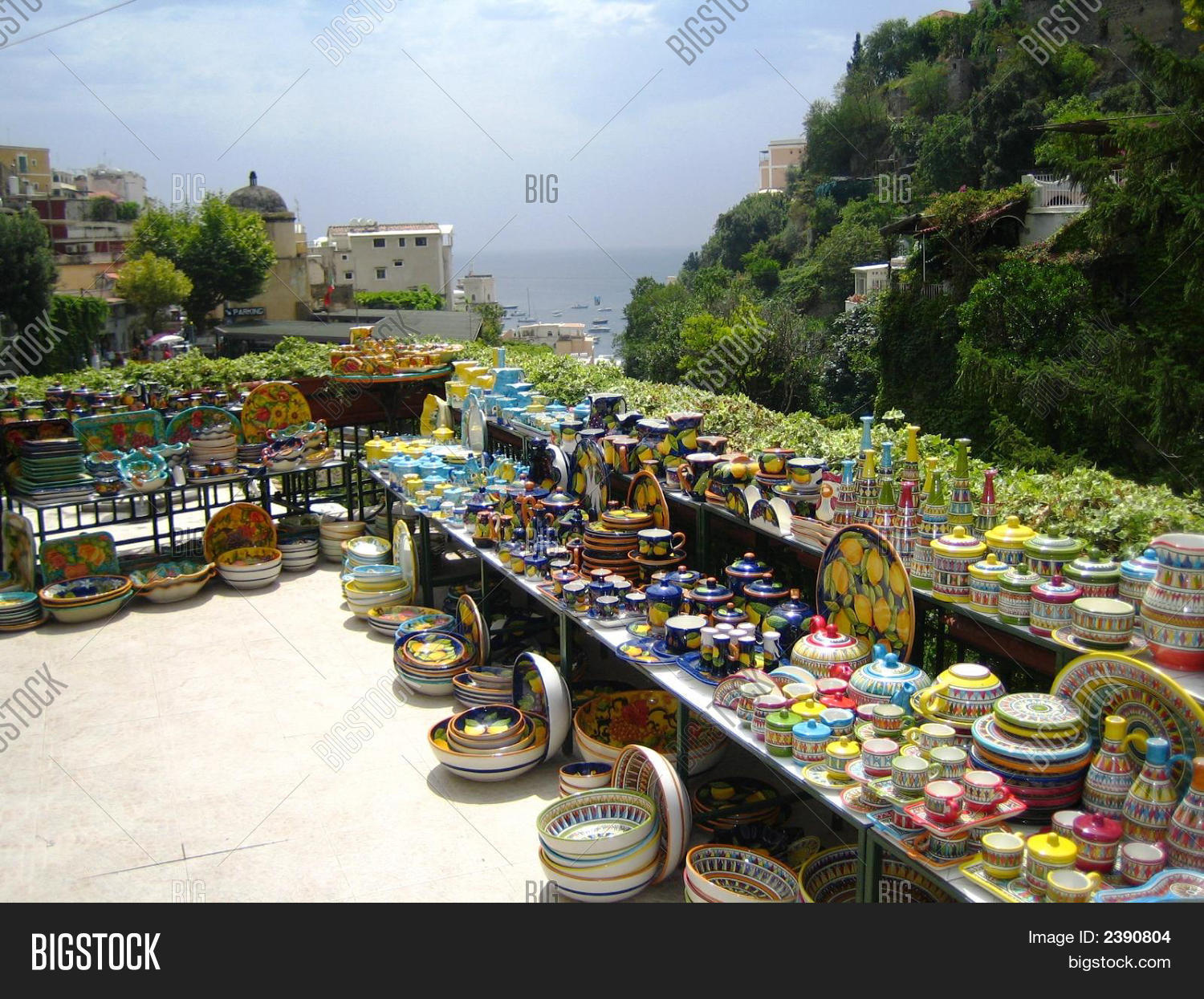 Ceramics Sale Positano Image & Photo (Free Trial) | Bigstock