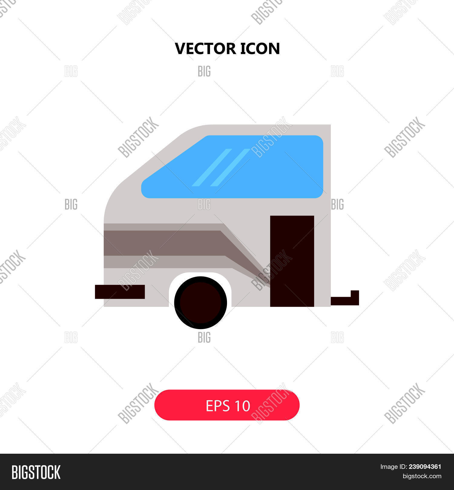 Camping Trailer Icon Vector & Photo (Free Trial) | Bigstock