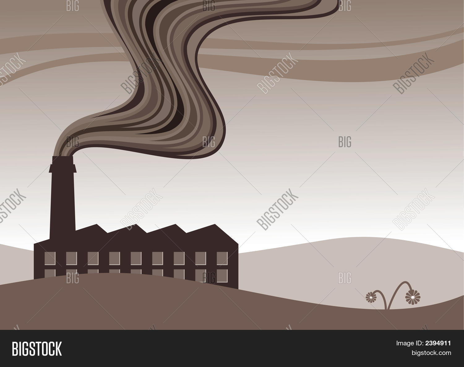 Factory Polution Vector & Photo (Free Trial) | Bigstock