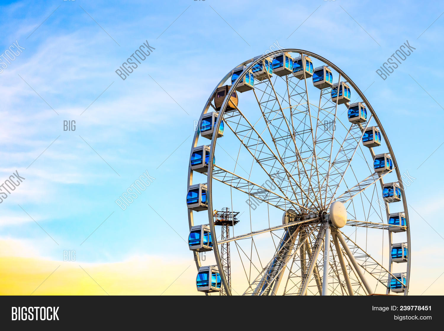 Ferris Wheel On Blue Image & Photo (Free Trial) | Bigstock