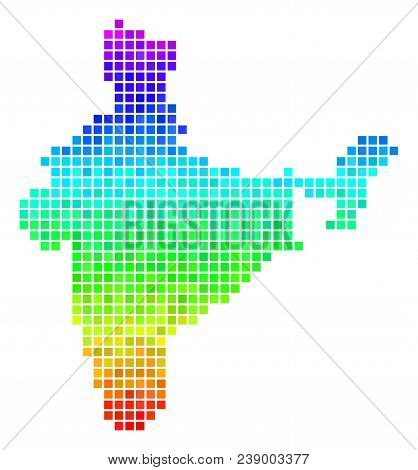 Pixel India Map. Vector & Photo (Free Trial) | Bigstock