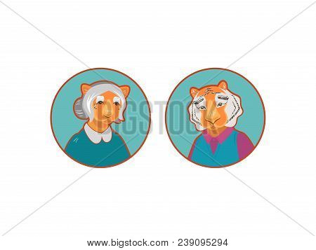 Vector Cute Old Tiger Vector & Photo (Free Trial) | Bigstock