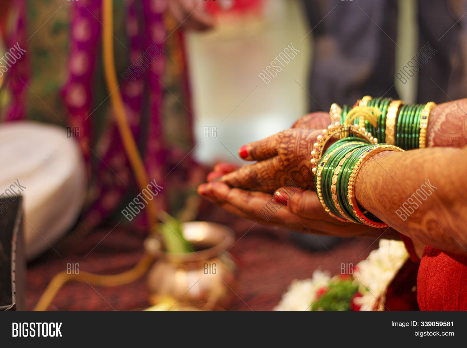 Hindu Marriage Holding Hands