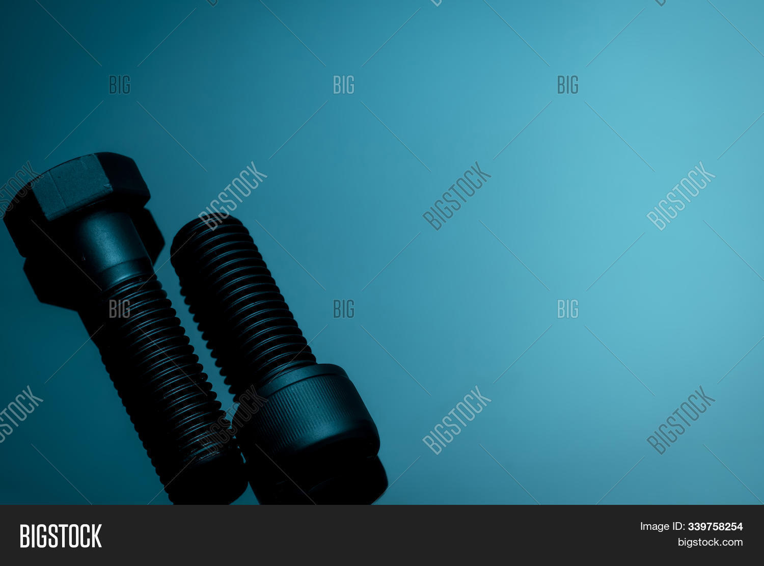 Metal Bolts On Blue Image & Photo (Free Trial) | Bigstock