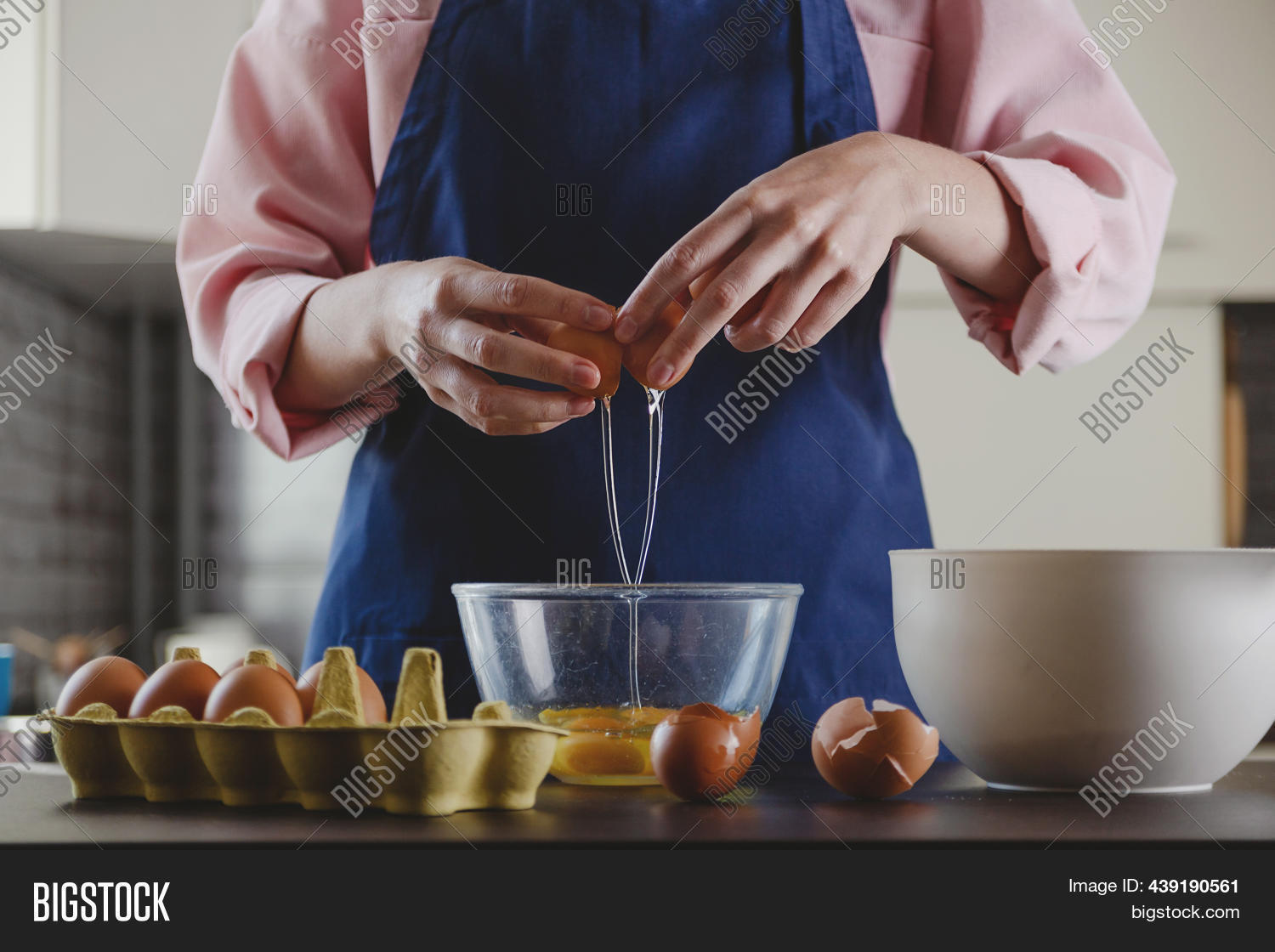 Woman Baker Blue Apron Image & Photo (Free Trial) | Bigstock