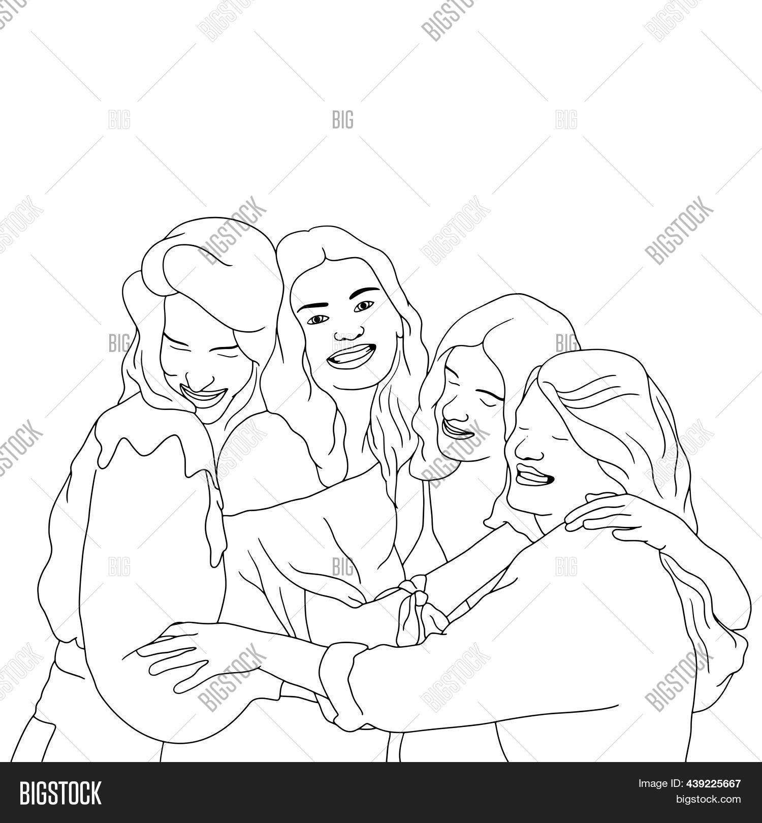 Group Hug Character Vector & Photo (Free Trial) | Bigstock