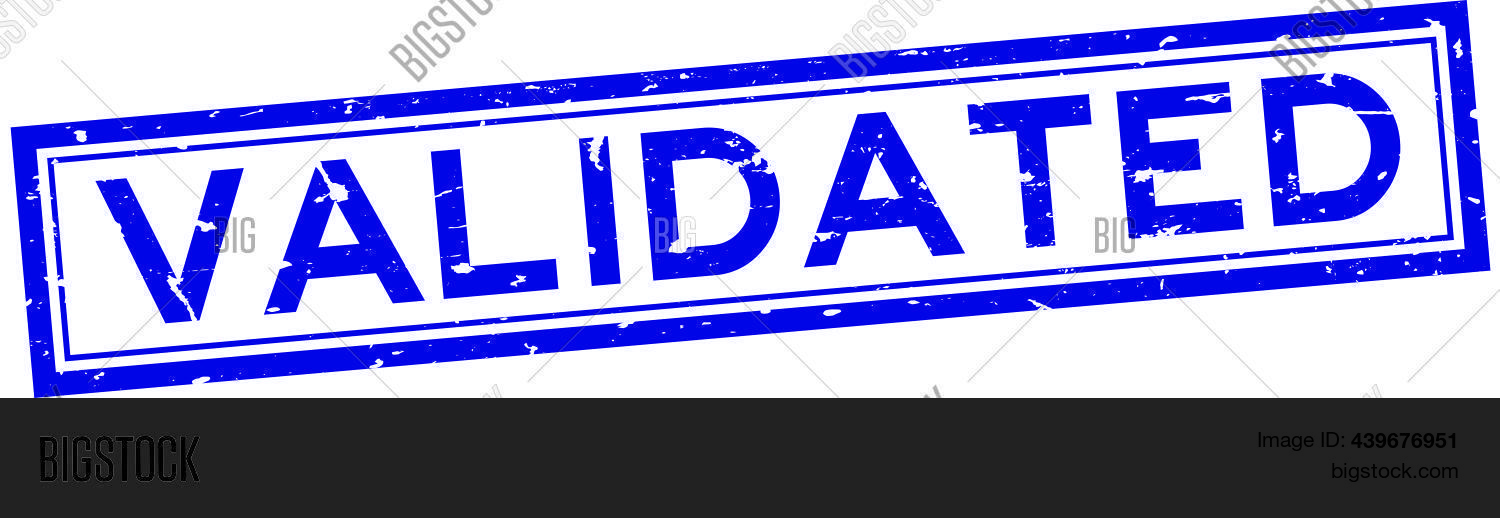 Grunge Blue Validated Vector & Photo (Free Trial) | Bigstock