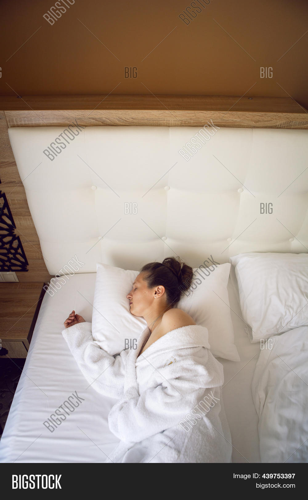 Woman White Robe Lying Image & Photo (Free Trial) | Bigstock