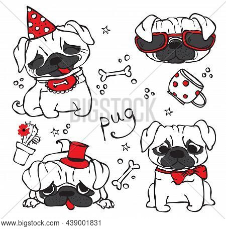 Cute Grumpy Pug Dog Vector & Photo (Free Trial) | Bigstock
