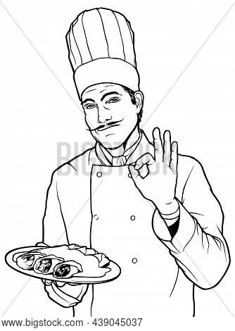 Drawing Cook Makes Vector & Photo (Free Trial) | Bigstock