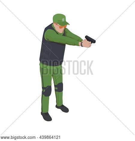 Cartoon Army Soldier Pointing